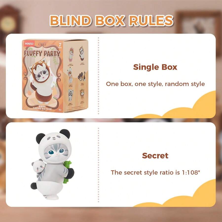 Miniso MINISO Cat For Sandy Series Furry Party Blind Box Figurines ...