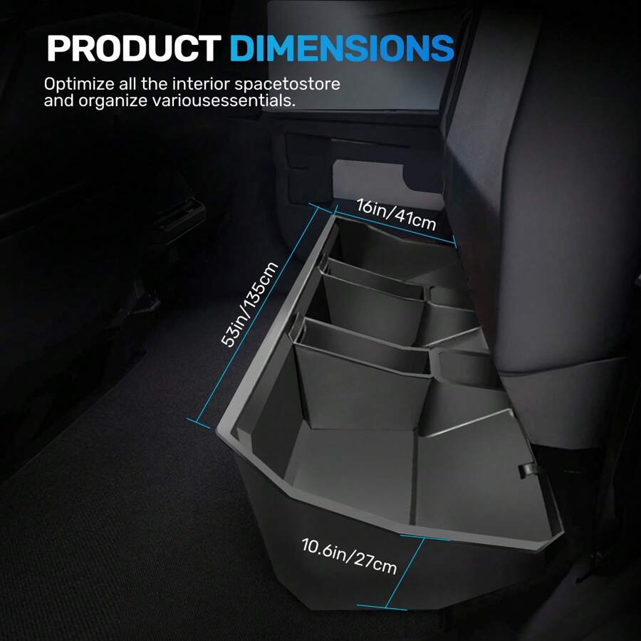 Rear Under Seat Storage Box Compatible With Tesla Cybertruck 2024 2025 ...