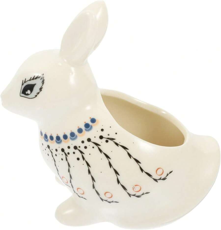 Ceramic Rabbit Shape Planter Home Flowerpot For Succulent Bunny ...