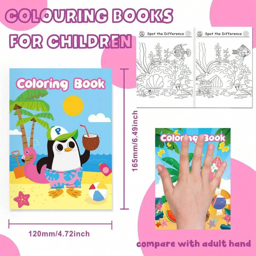 Coloring Book Summer Season Cartoon Graffiti Coloring Book Party Game ...