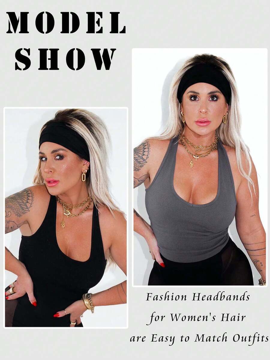 Headbands For Women African Boho Wide Hairband Headband Knotted Head ...