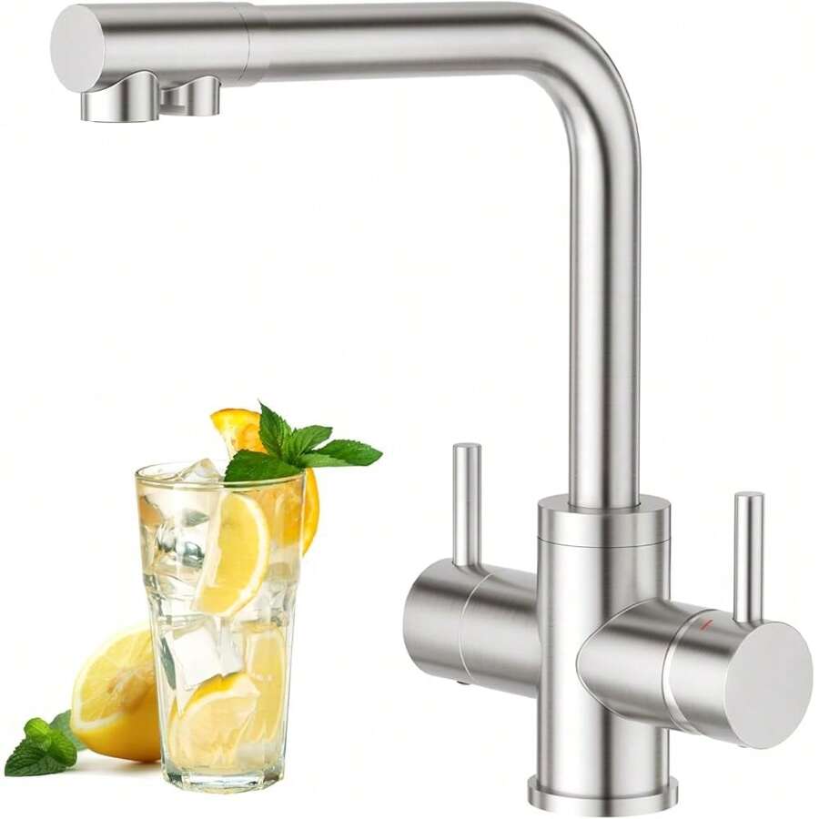 2025-New Aktin 3-Way Kitchen Tap Double Lever Tap Drinking Water Tap ...