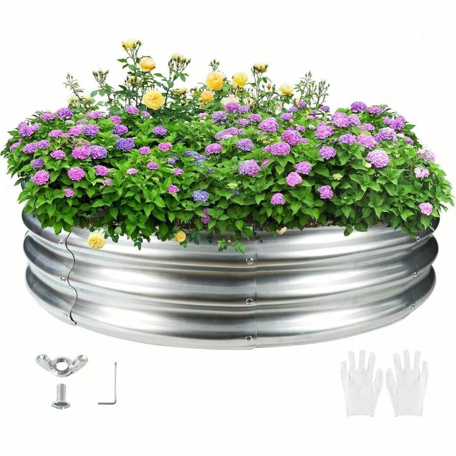 Camp Fire Ring Pit, Large Round Galvanized Steel Fire Pit, Heavy Duty ...