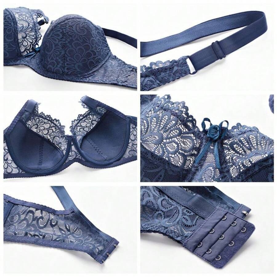 Large Size Slim Underwear Sexy Lace Bra Ladies Big Breasts Gather Up ...