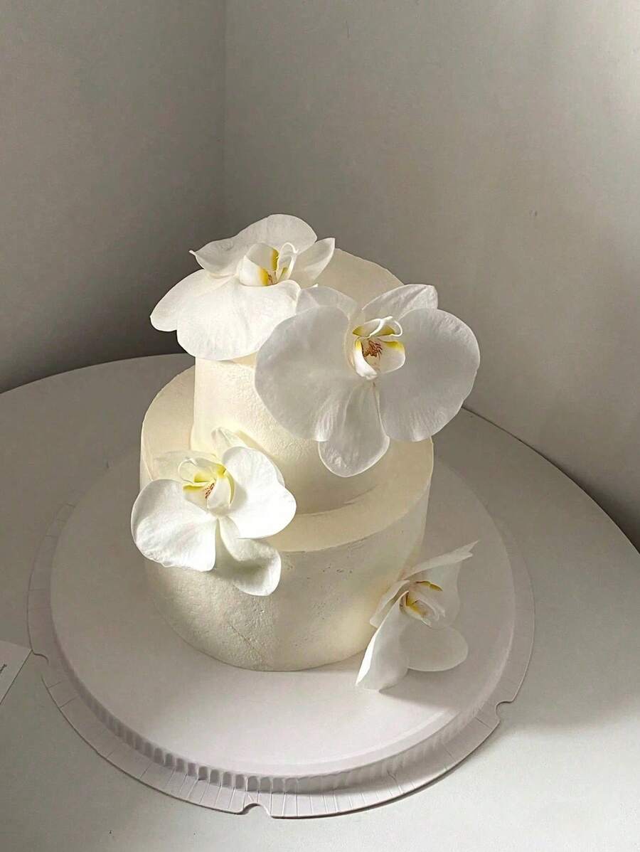 Butterfly Orchid Cake Toppers, Artificial Flower Cake Toppers ...