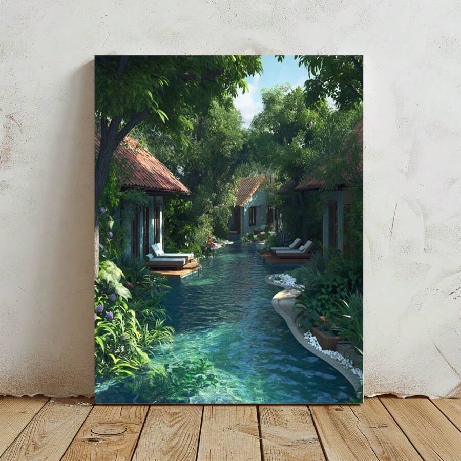 Abstract Seascape Canvas Painting | SHEIN USA