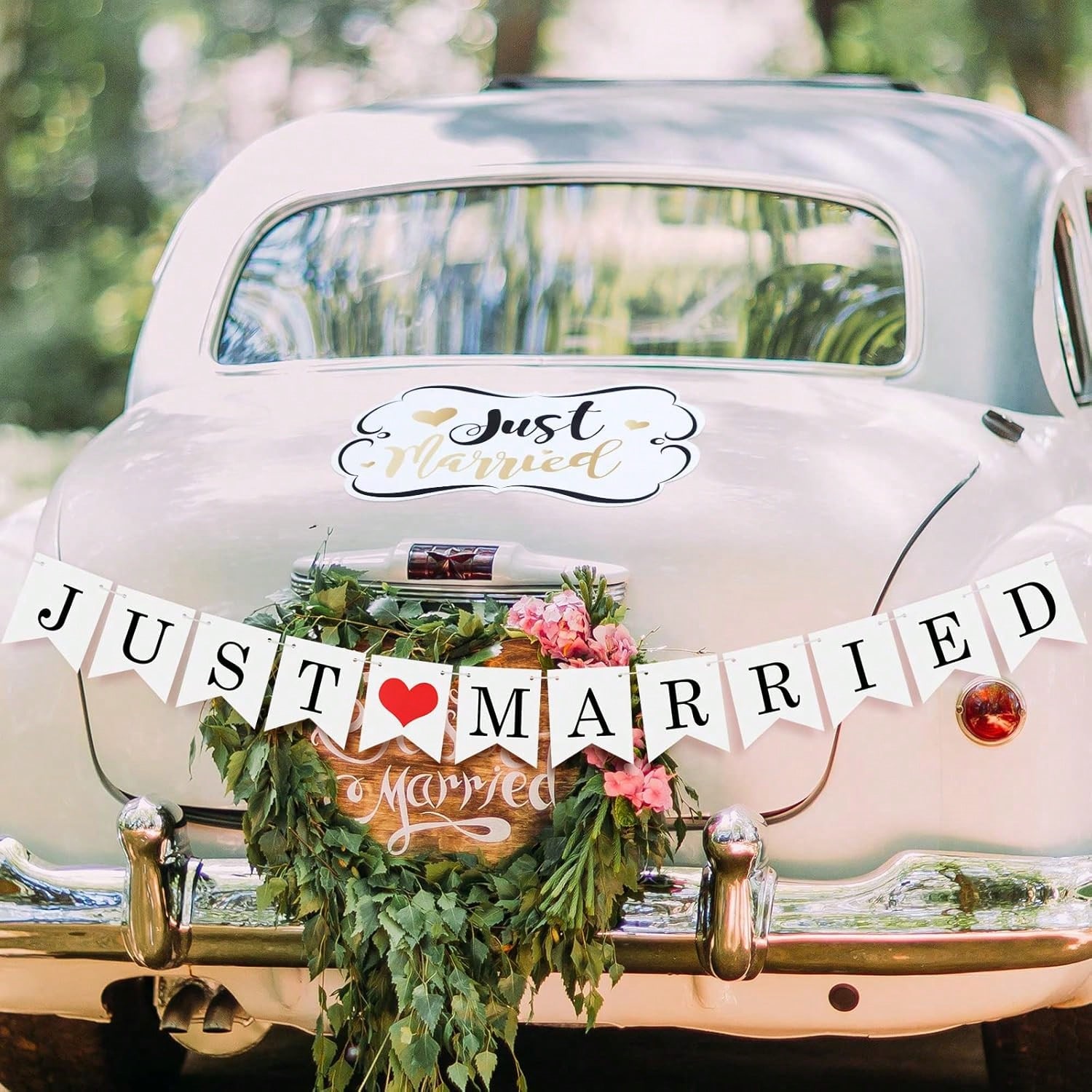 3Pcs Just Married Car Decorations Wedding Car Decorations Just Married ...