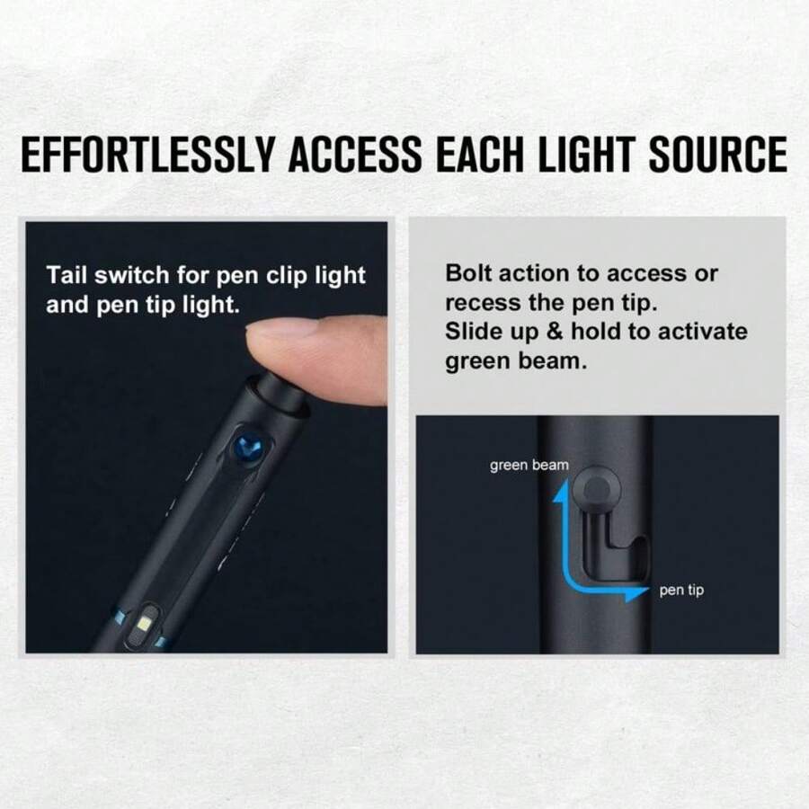 OLIGHT O'Pen Glow EDC Pen Light, 120 Lumens With Green Beam ...