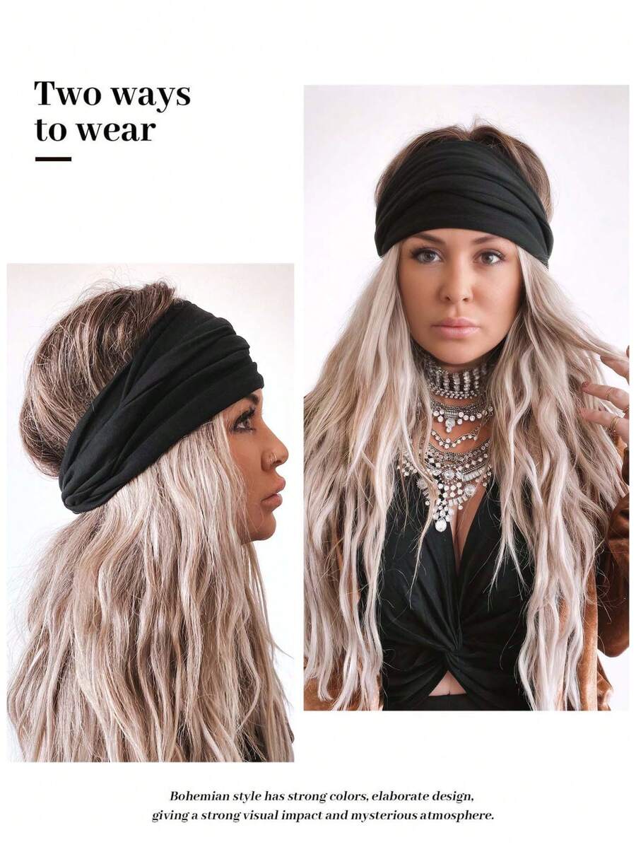 Headbands For Women African Boho Wide Hairband Headband Knotted Head ...
