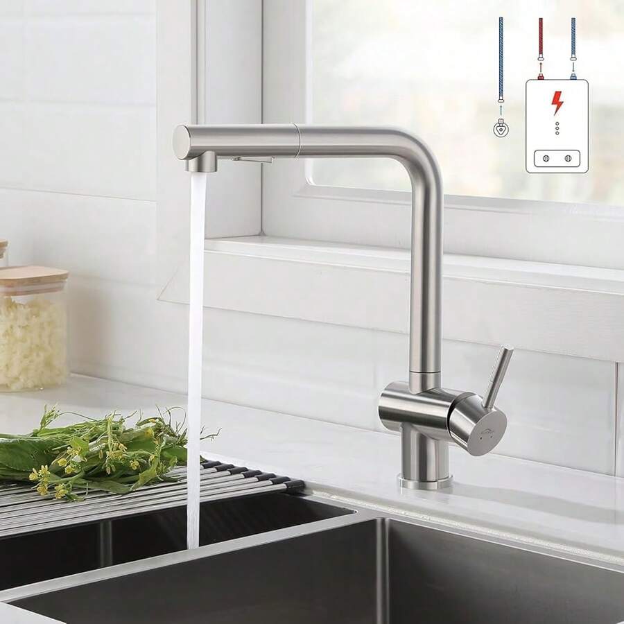2025-New Auralum Low Prsure Kitchen Tap Low Prsure Low Prsure Tap With ...