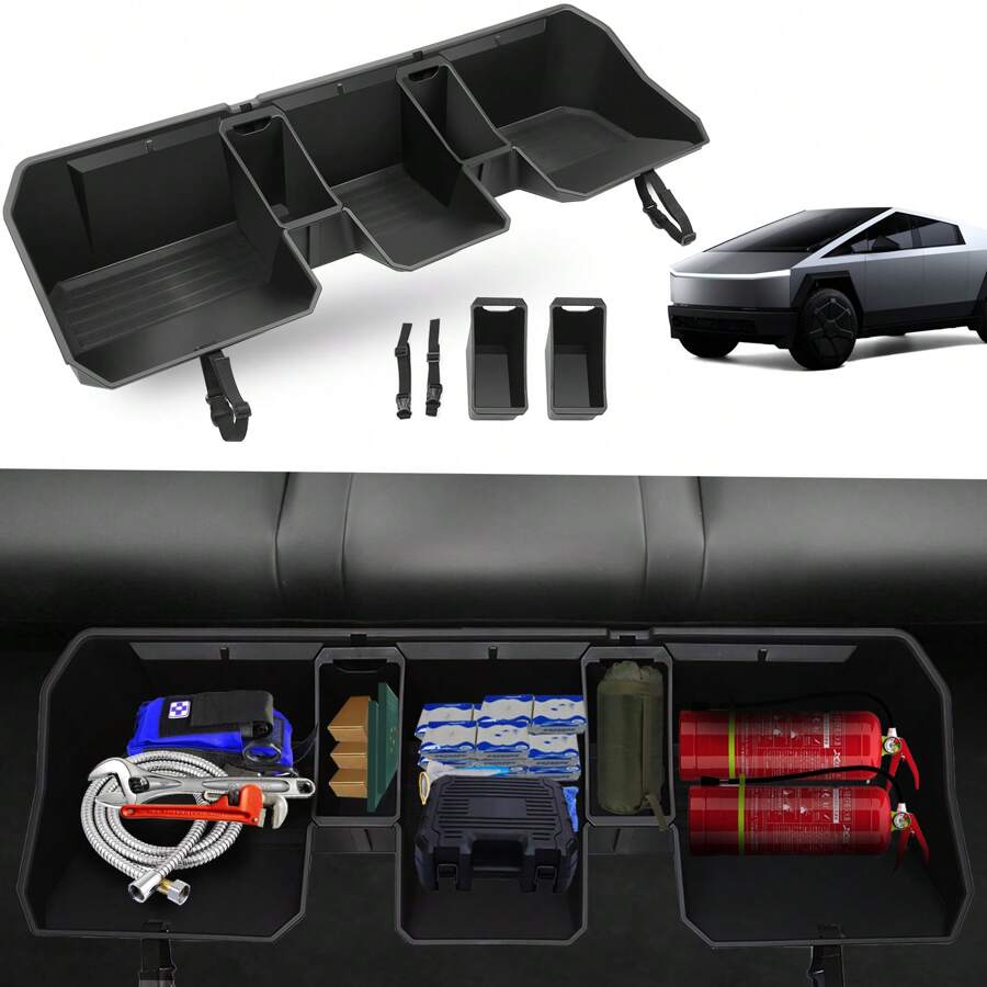 Rear Under Seat Storage Box Compatible With Tesla Cybertruck 2024 2025 ...