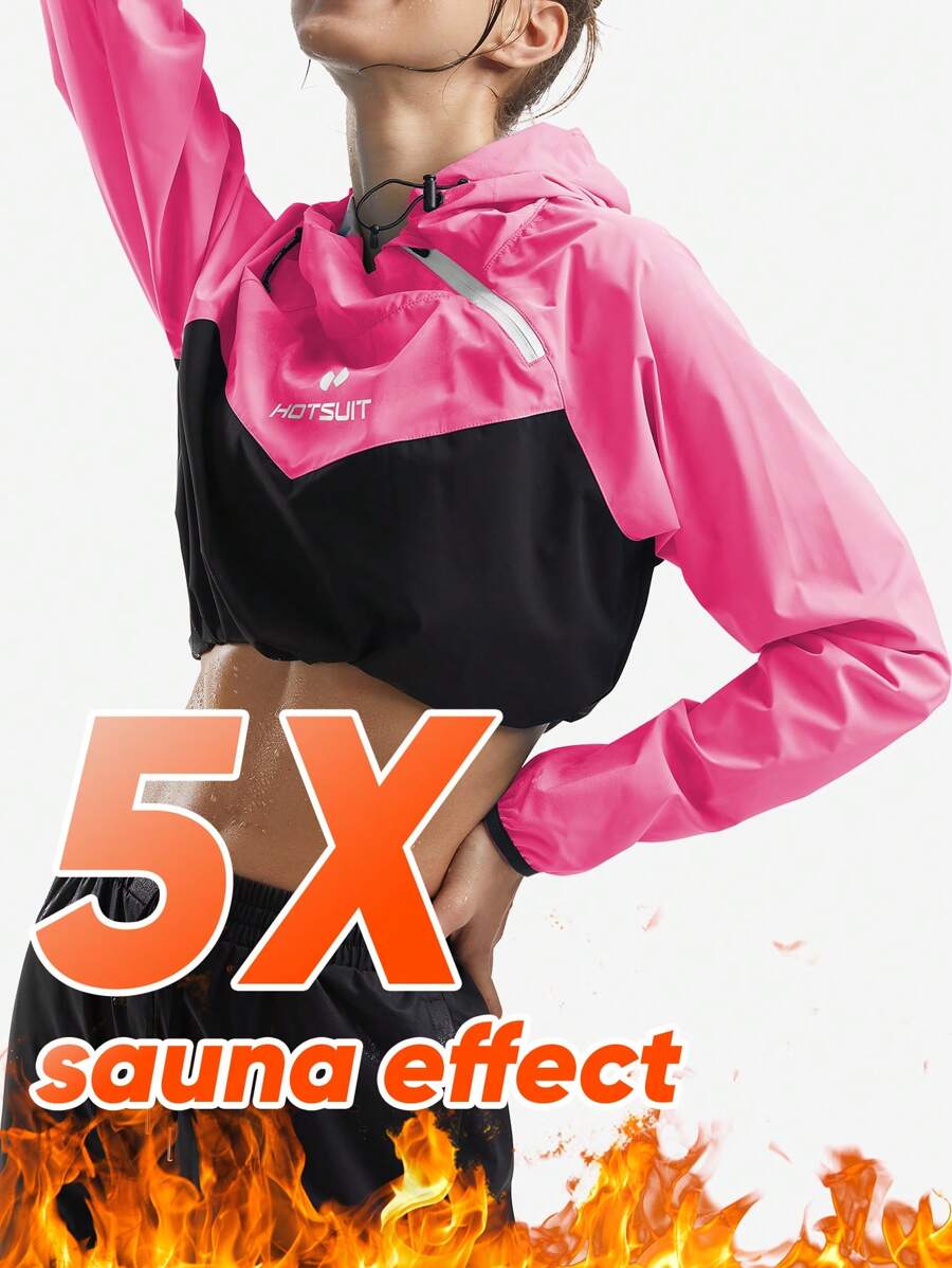 HOTSUIT Sauna Suit Women Boxing Gym Sweat Suits Workout Jacket Sauna Set Top And Pant Sauna ...