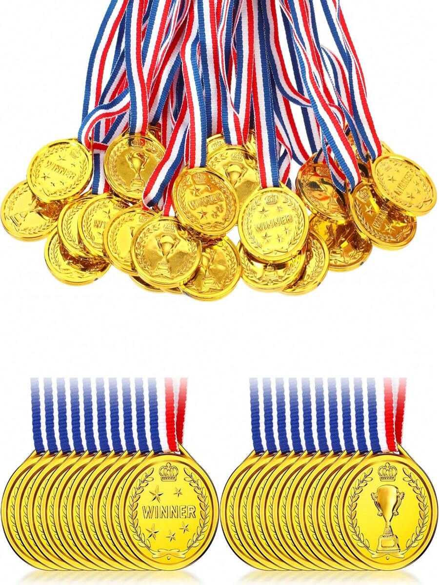 1/5/10/20/30Pieces Plastic Gold Winner Award Medals Bulk For Sports ...