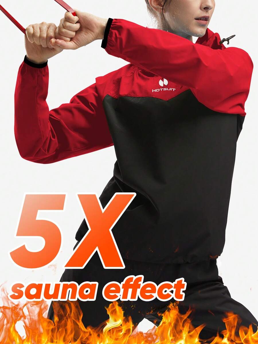 HOTSUIT Sauna Suit Women Boxing Gym Sweat Suits Workout Jacket Sauna Set Top And Pant Sauna ...