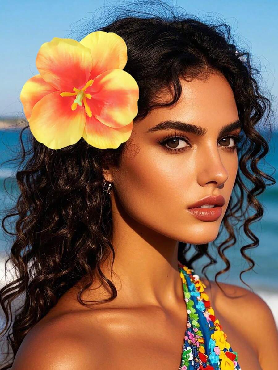 1pc Bohemian Style Artificial Flower Hair Clip, Suitable For Travel ...