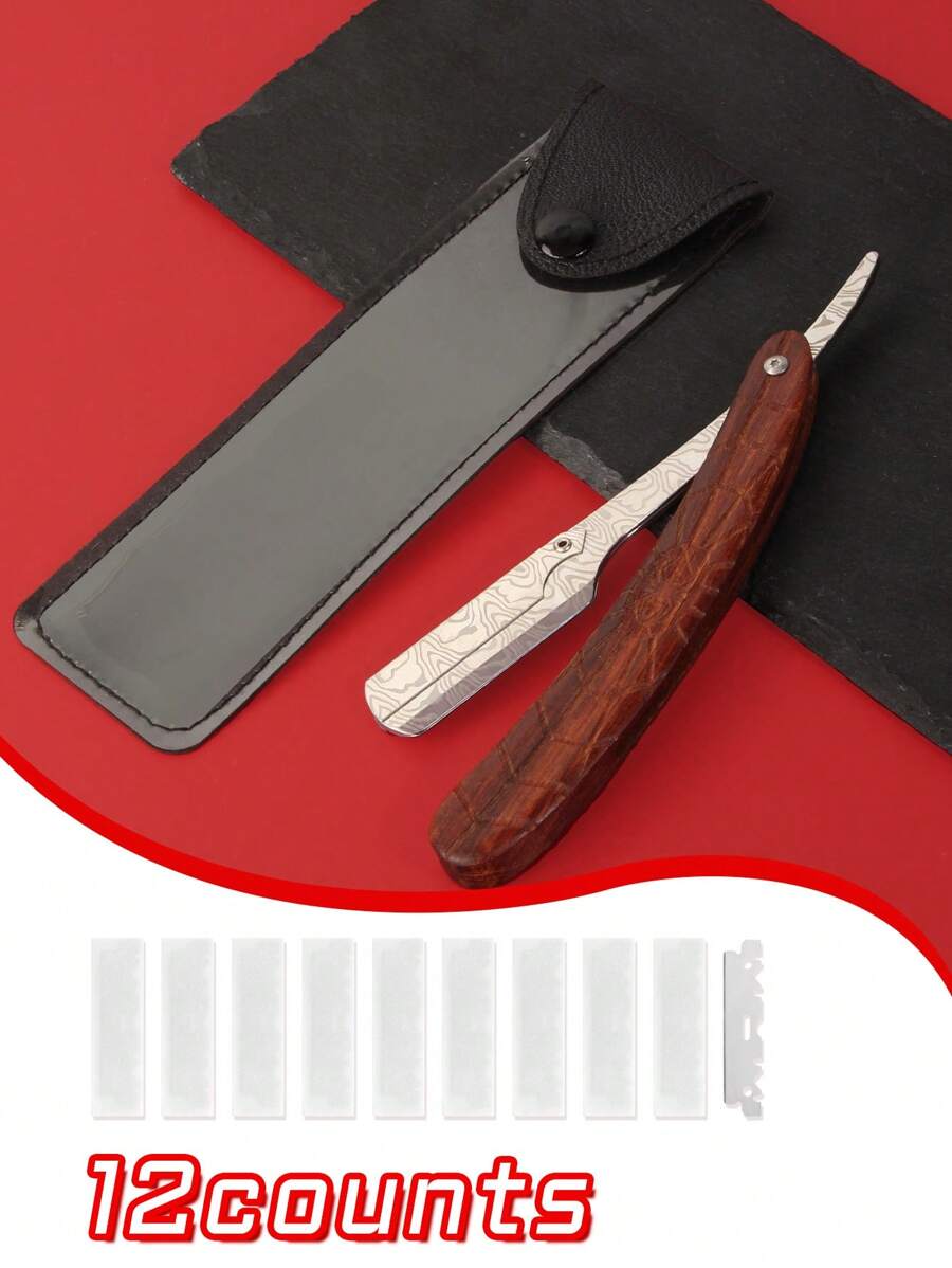 Men's Straight Shaver - Professional Barber Straight Blade Shaver Set ...