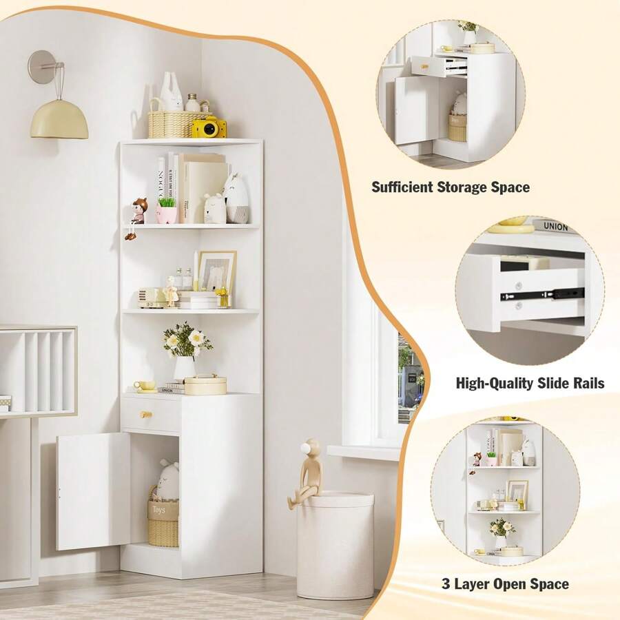 Triangular Cabinet White Corner Shelf Corner Cabinet Triangle Corner ...