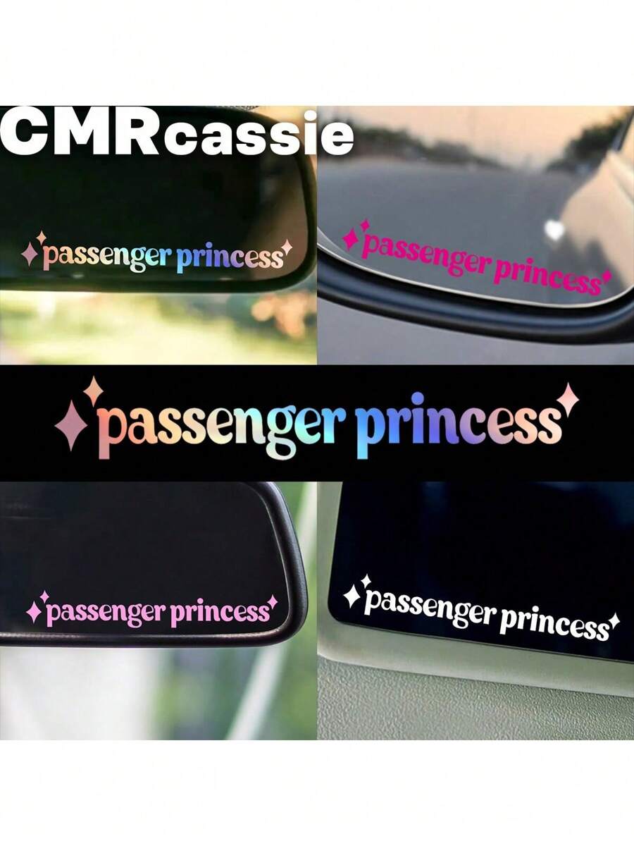 1pc Passenger Princess Car Mirror Sticker, Mirror Decal, Rearview ...