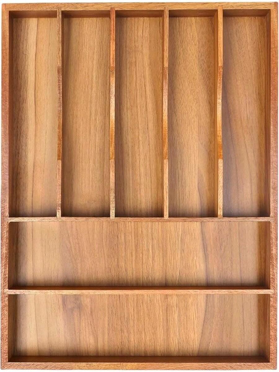 Silverware Organizer Kitchen Drawer Organizer Expandable Bamboo Utensil ...