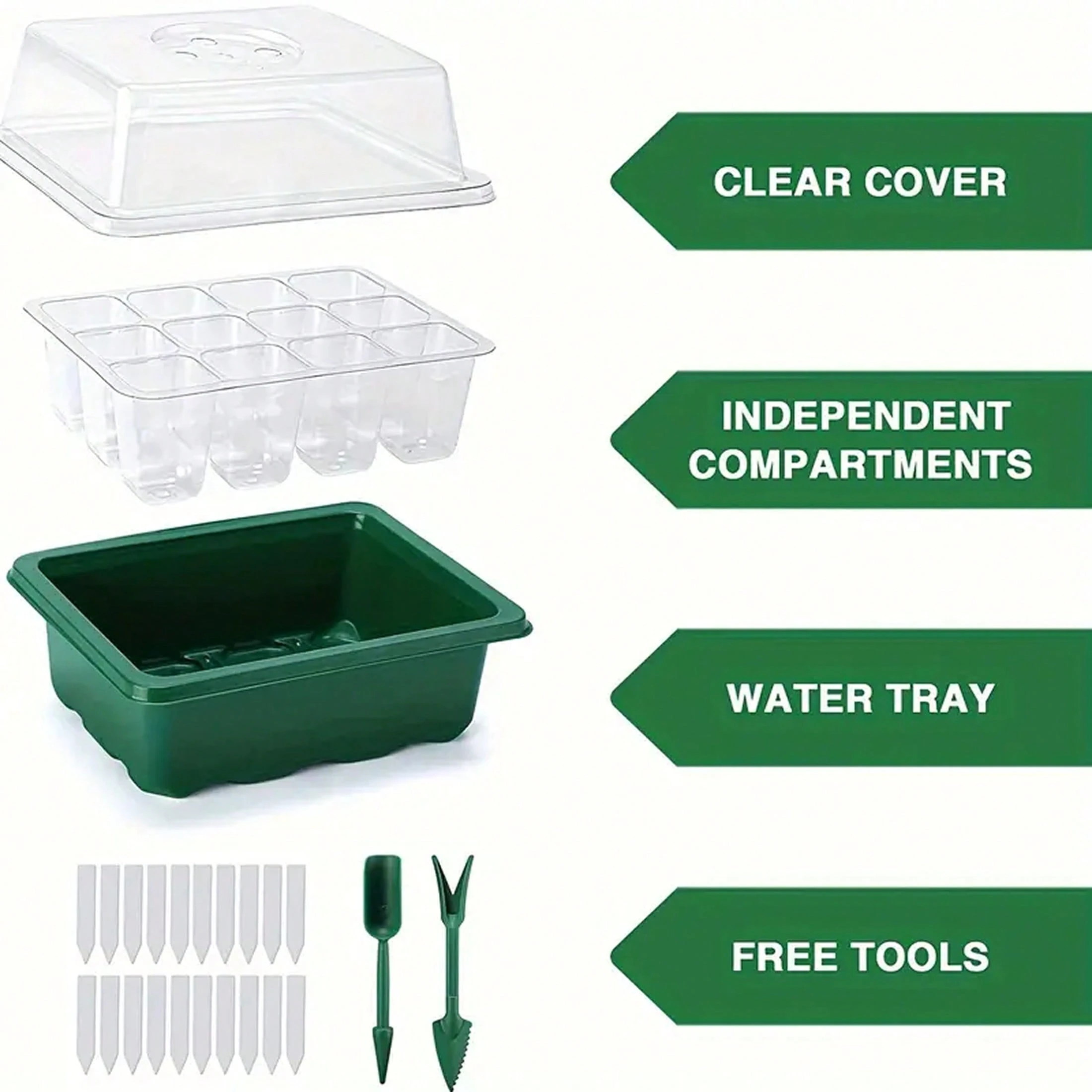 airskyce 10 Pieces Seed Starting Tray Seed Starting Kit With Humidity ...