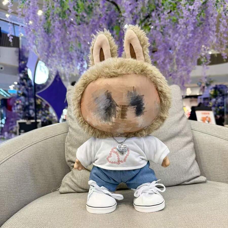 38cm Labubu Doll Clothes, Labubu Plush Doll MOKOKO Sweetheart Hoodie ...