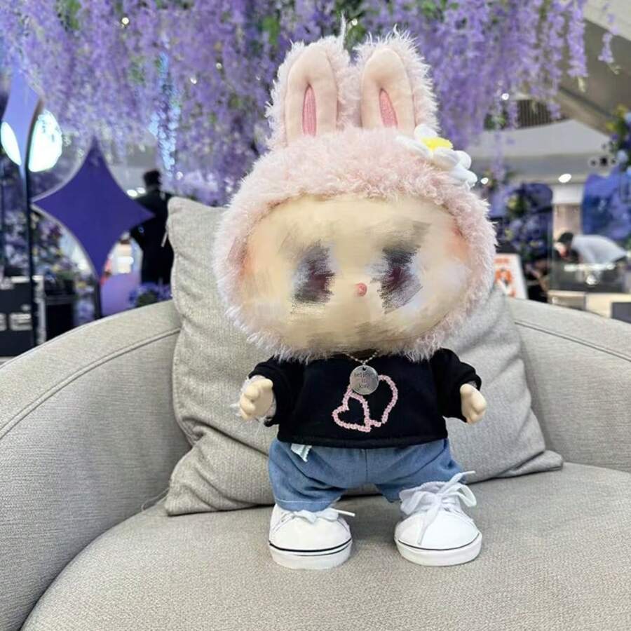 38cm Labubu Doll Clothes, Labubu Plush Doll MOKOKO Sweetheart Hoodie ...