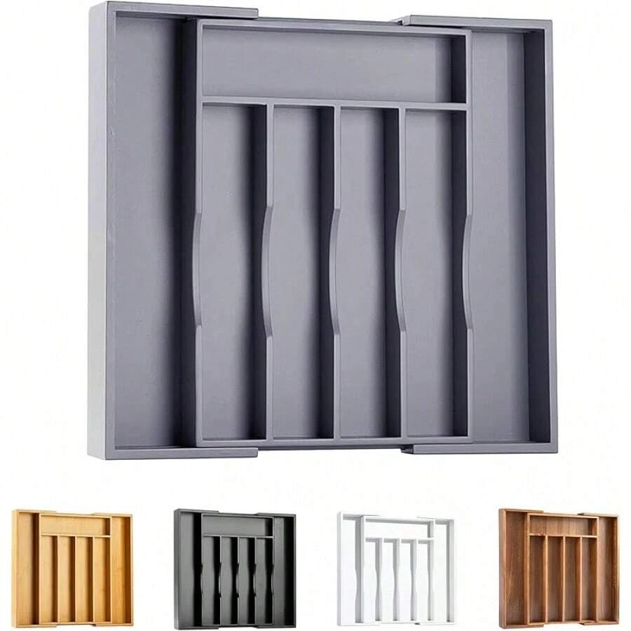Silverware Organizer Kitchen Drawer Organizer Expandable Bamboo Utensil ...