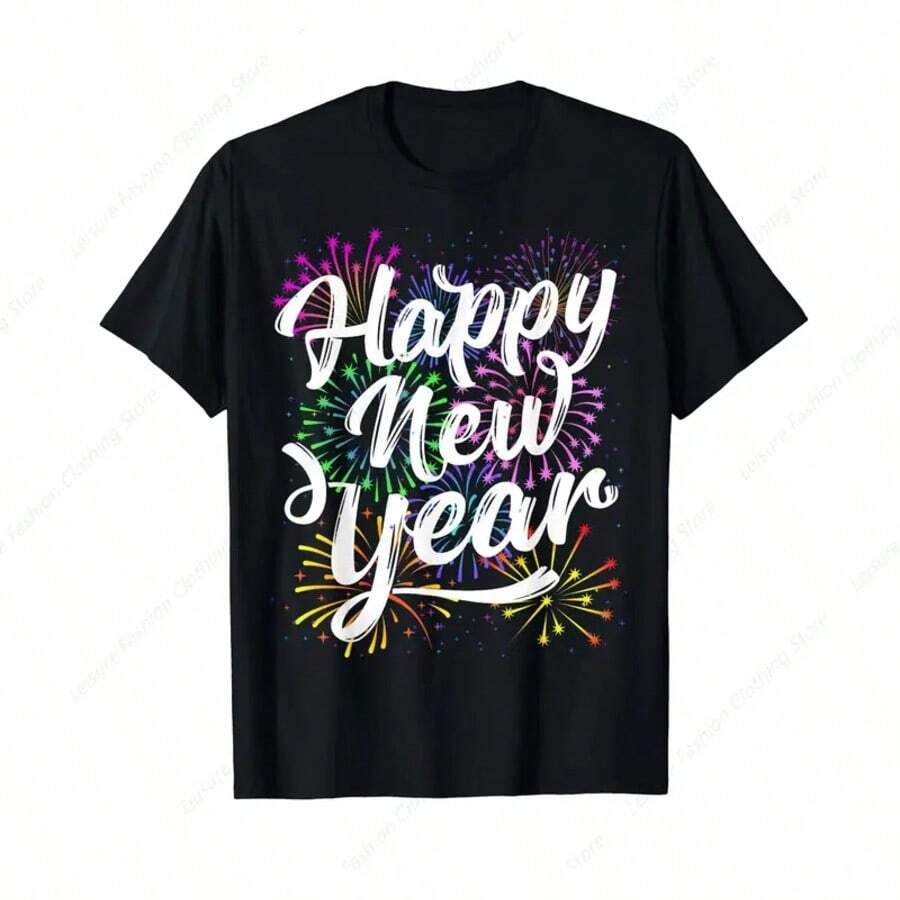 Happy New Year Party Supplies 2025 Family Matching Fireworks T-Shirt ...