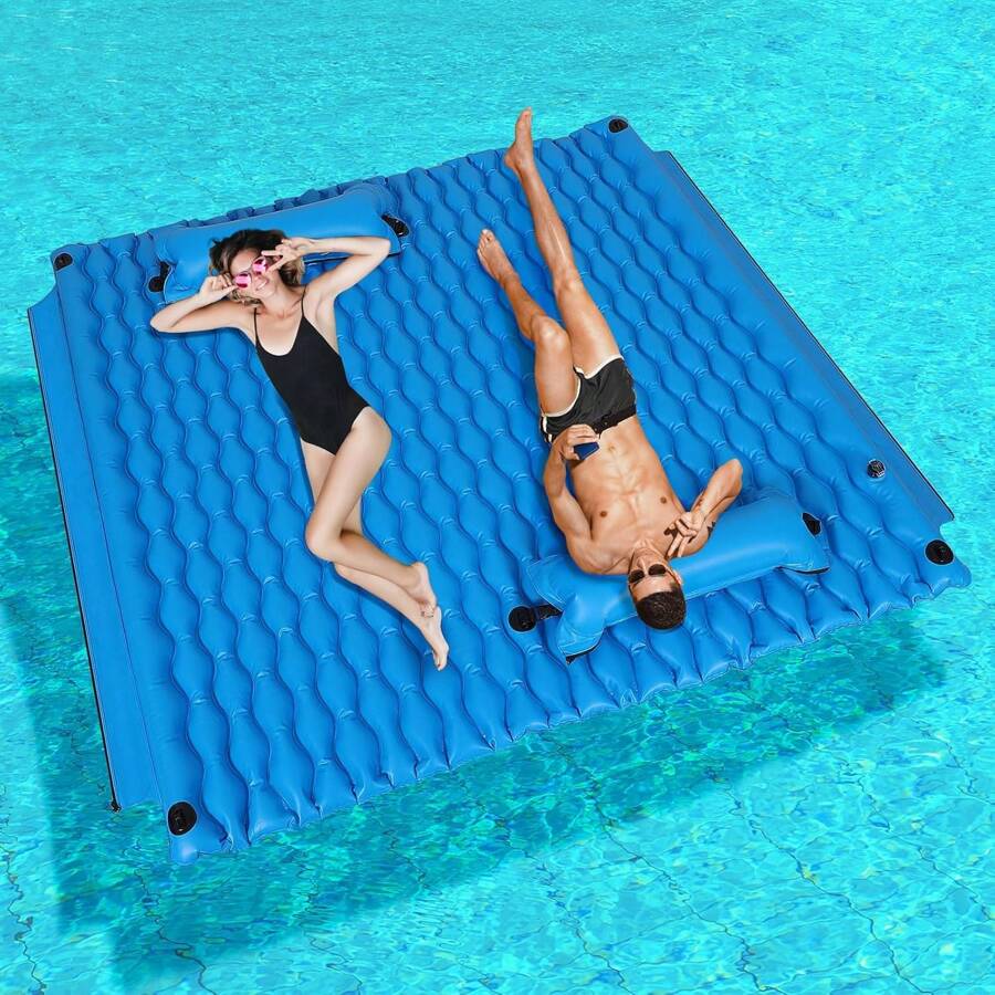 ELECWISH Inflatable Pool Float 2-3 Person Giant Pool Float Lounge With ...