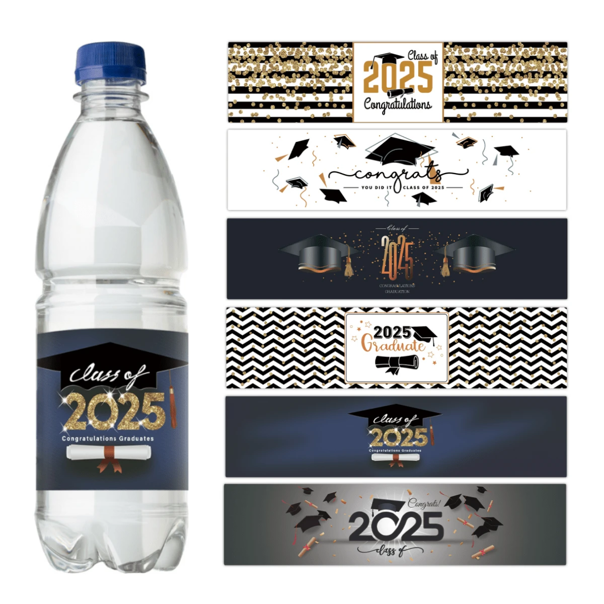 20pcs/10sheets Class Of 2025 Graduation Celebration Water Bottle ...