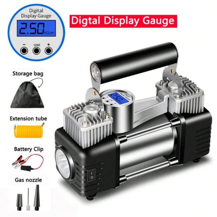 Heavy Duty Portable Air Compressor Car Tire Inflator Electric Pump Auto ...