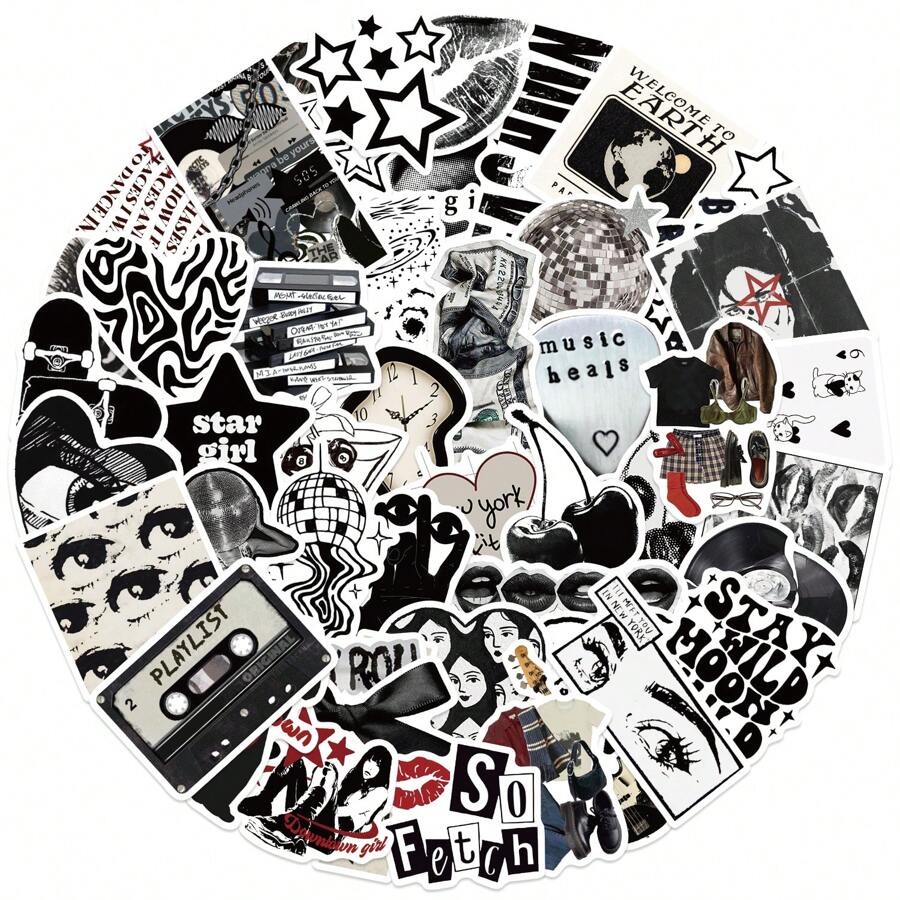 50PCS Y2k Stickers Vinyl Aesthetics Stickers Scrapbooking, Diary ...
