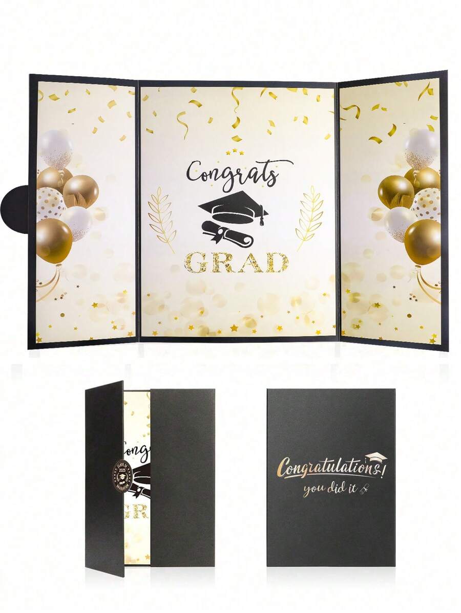 4pcs Graduation Guest Book 2025,Black And Gold Graduation Party ...