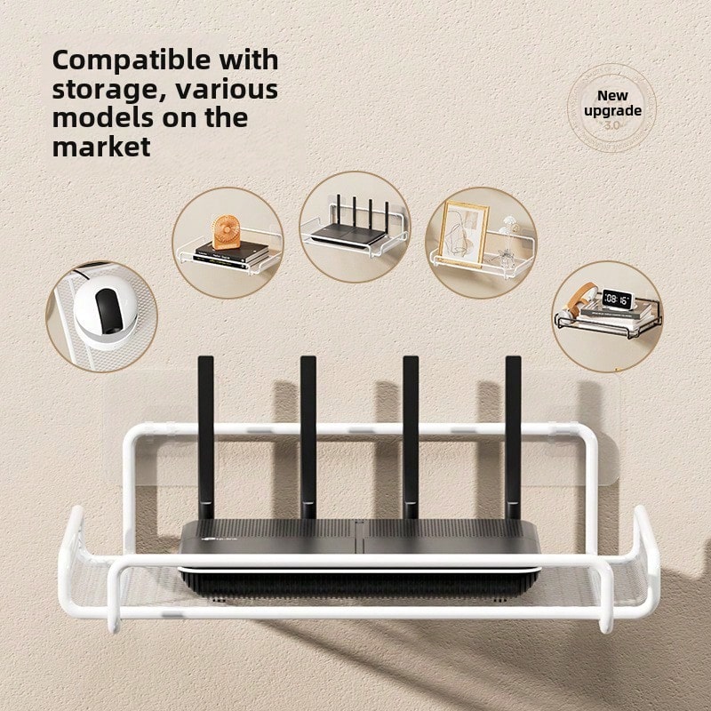 [Super Load-Bearing]No Punching Router Wall Rack Paste Wall Rack ...