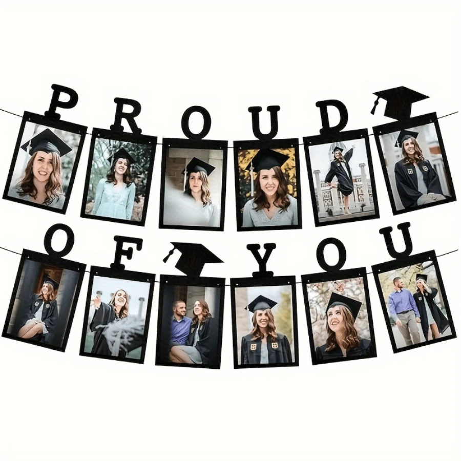 One Set, Felt Graduation Photo Banner Personalized Graduation Banner ...