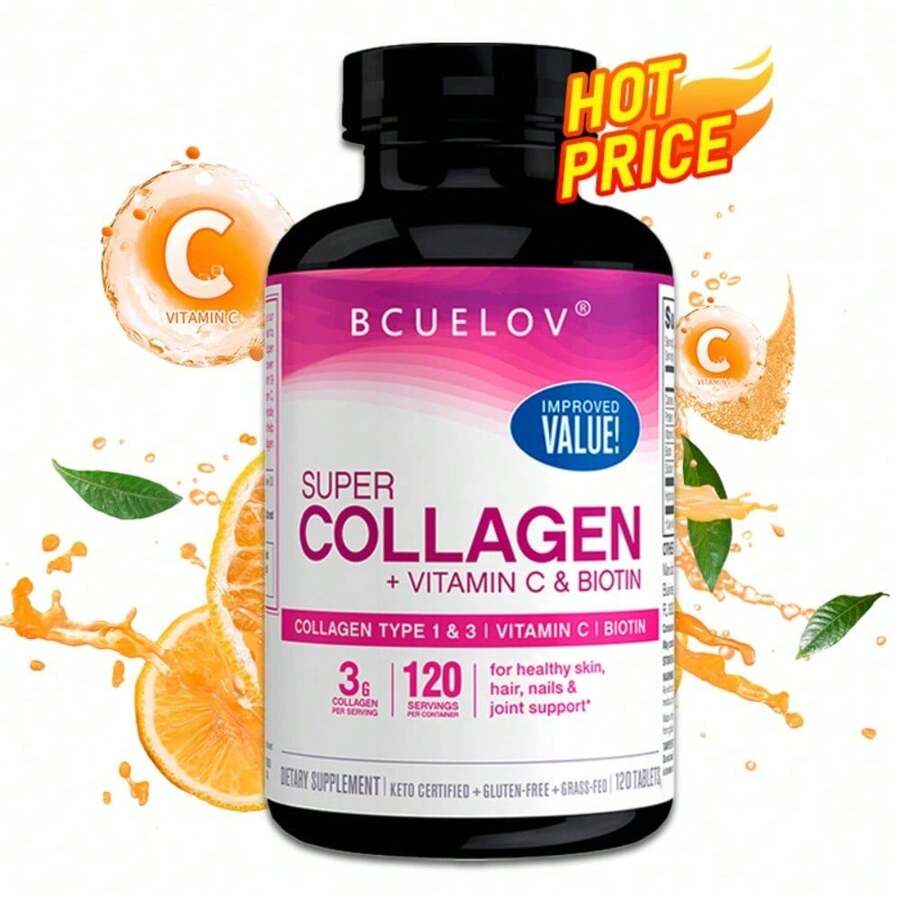 Collagen Capsules - Contains Collagen TYPE 1 & 3, Vitamin C, Biotin ...