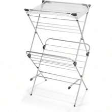 Two-Tier Free-Standing Clothes Drying Rack With Mesh Garment Dryer ...