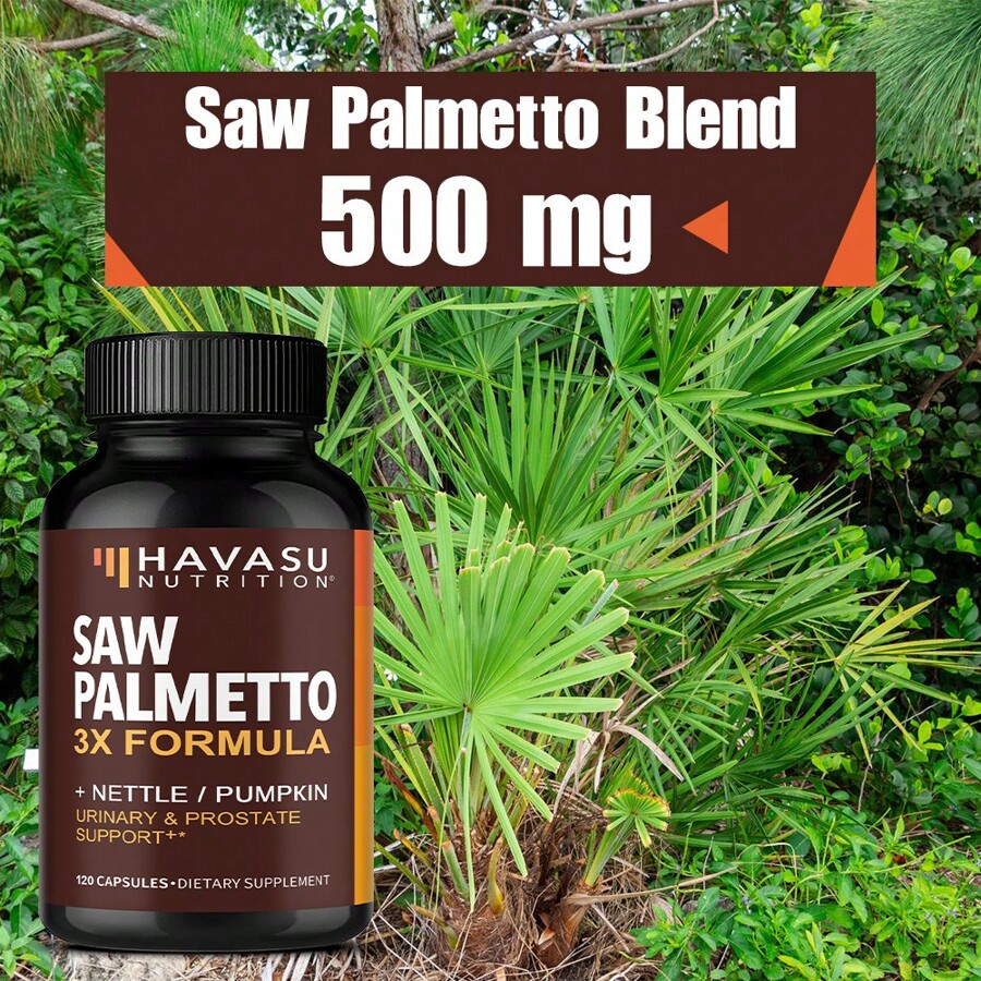 Saw Palmetto 3X Formula Capsules -Saw Palmetto Blend, Supports Prostate ...
