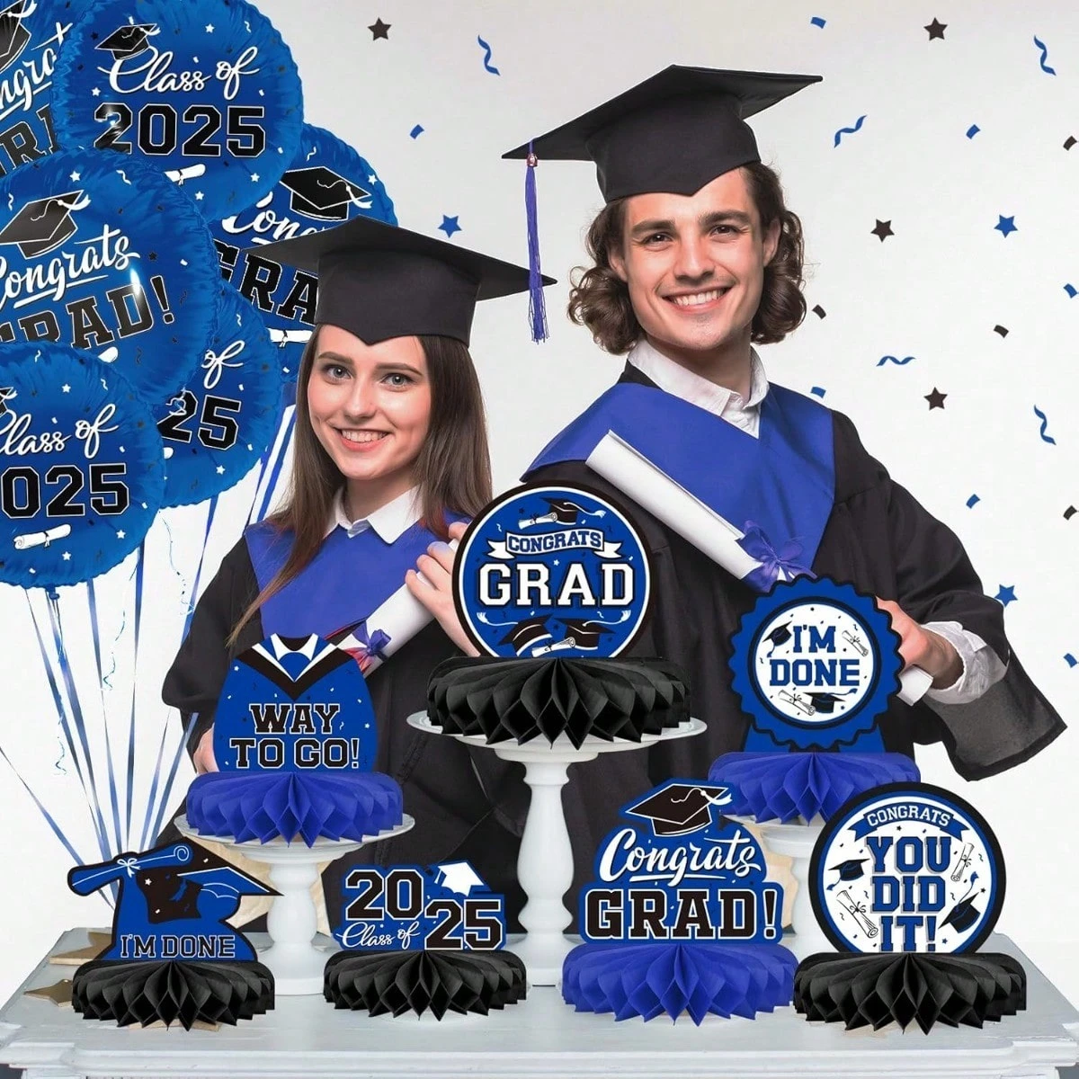 1 Set Of 9 Pcs Class Of 2025 Graduation Party Decorations, 2025 ...
