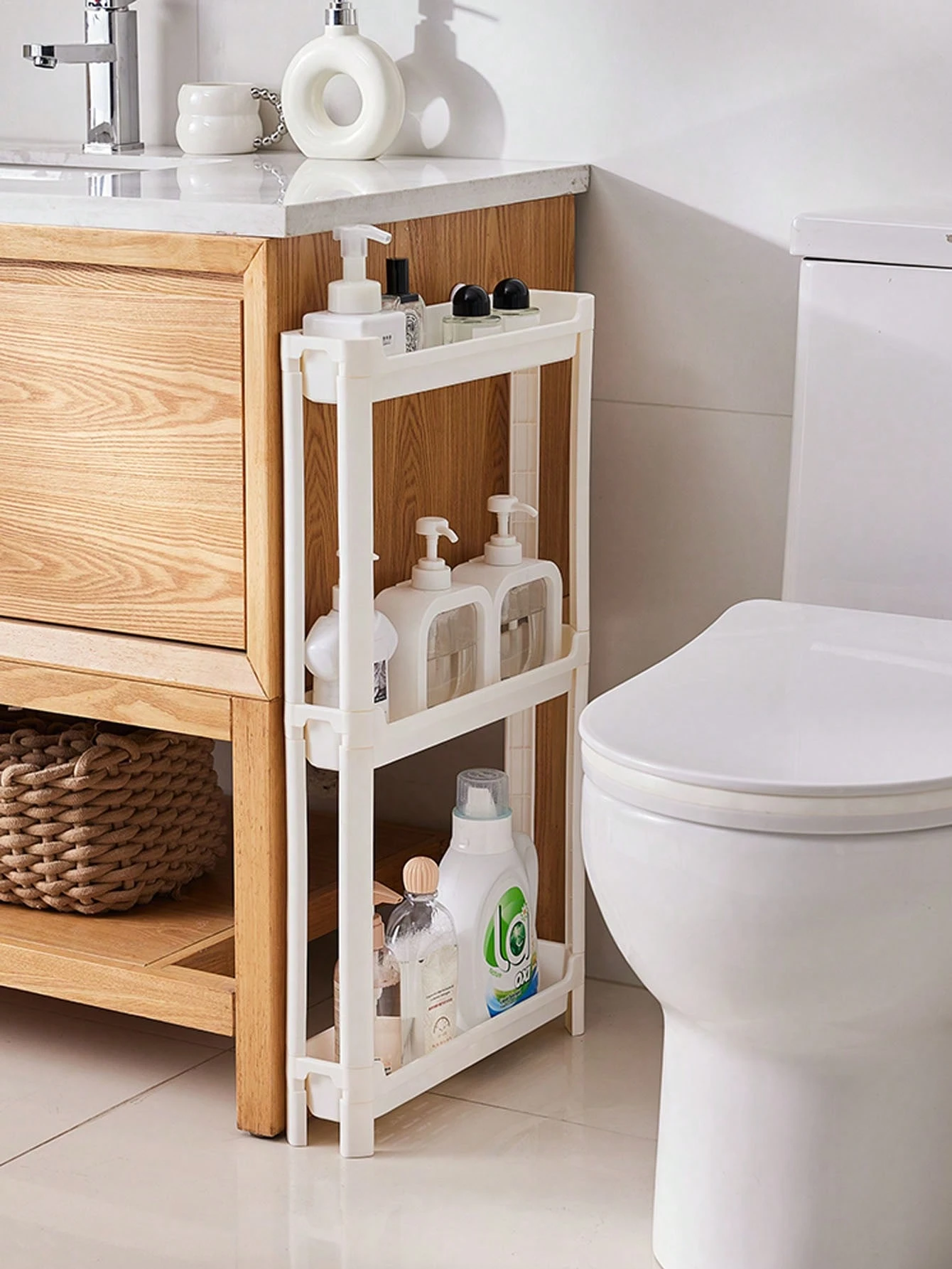 1pc Narrow Seam Storage Cabinet Behind The Bathroom Door, Thin Cabinet ...