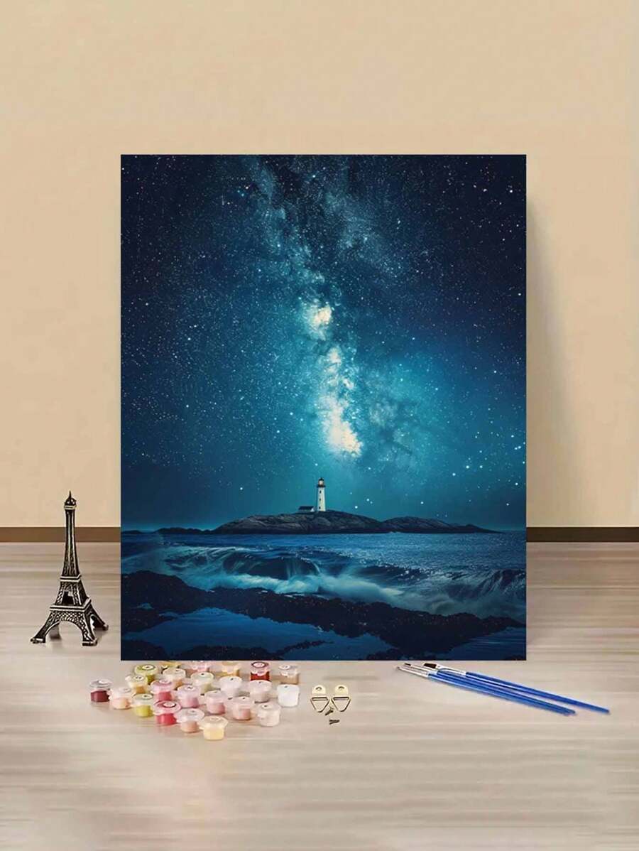 Lighthouse & Wave, Beginner Friendly Digital Oil Painting, Ultra-Clear ...