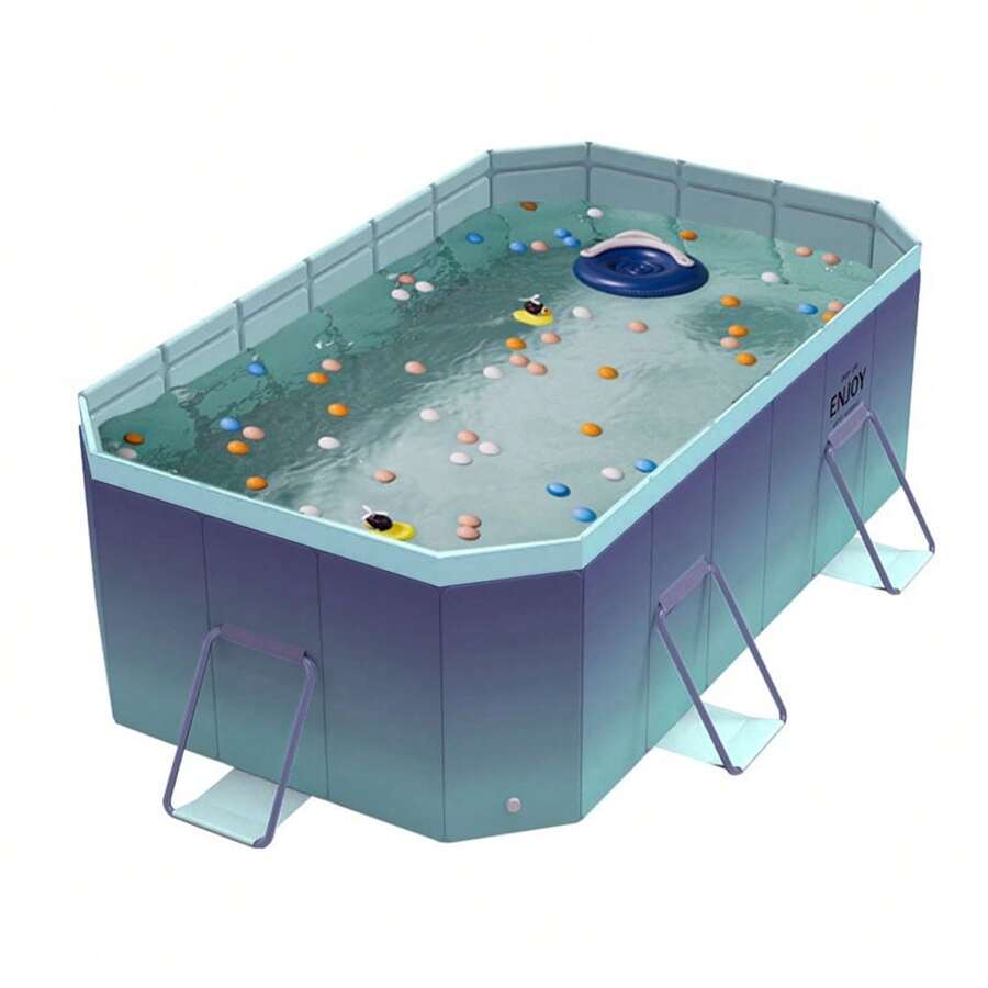 Swimming Pool, Large Non-Inflatable Adults Outdoor Pools, Ice Blue, 113 ...