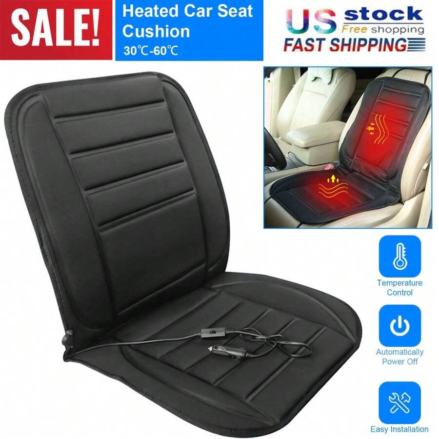 Heated Car Seat Cushion 12V Car Seat Heater Thickness Heated Pad Warmer ...