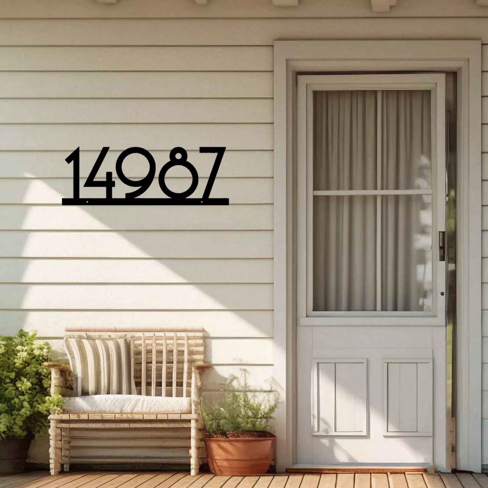 Personalized Metal House Number Sign | Custom Address Plaque | Mid ...