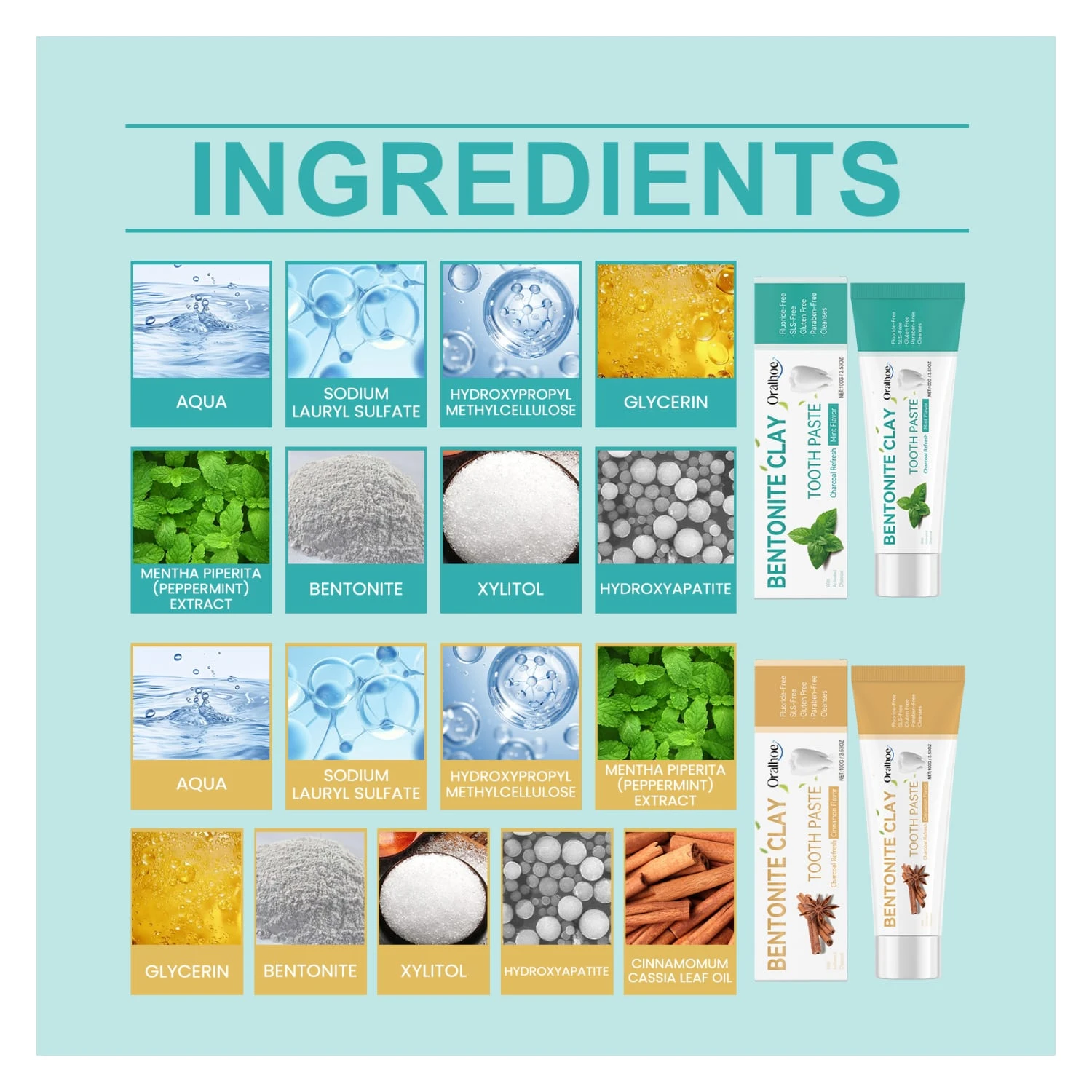 Volcanic Ash Bentonite Toothpaste Series Clean And Remove Stains ...