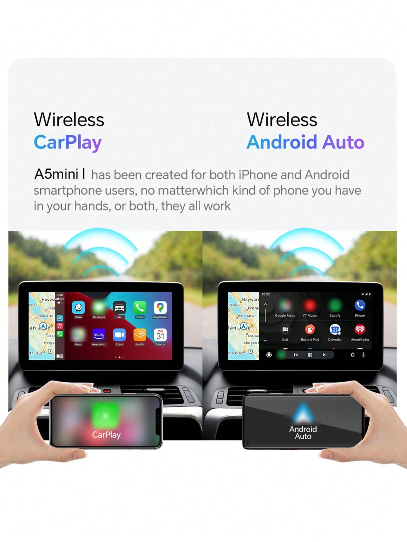 XUDA 2025 NEW Mini Wired To Wireless 2 In 1 Adapter Wireless CarPlay ...