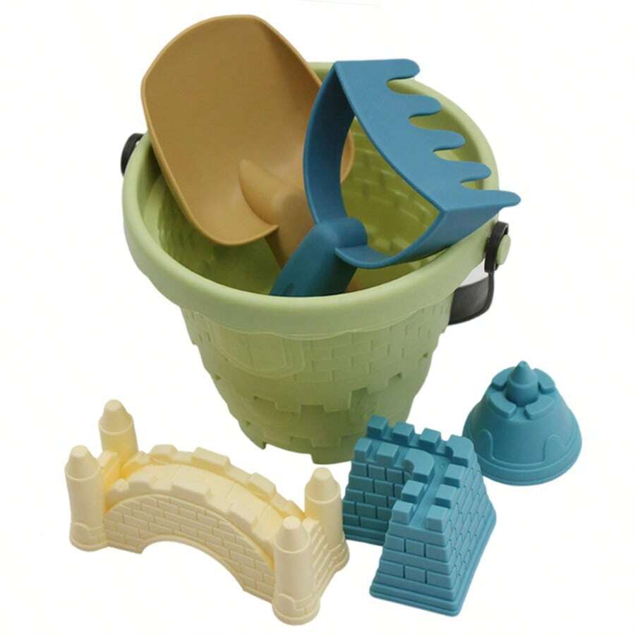 Multi-Piece Children Castle Beach Toy Bucket Sand Pit Play Sand Digging ...