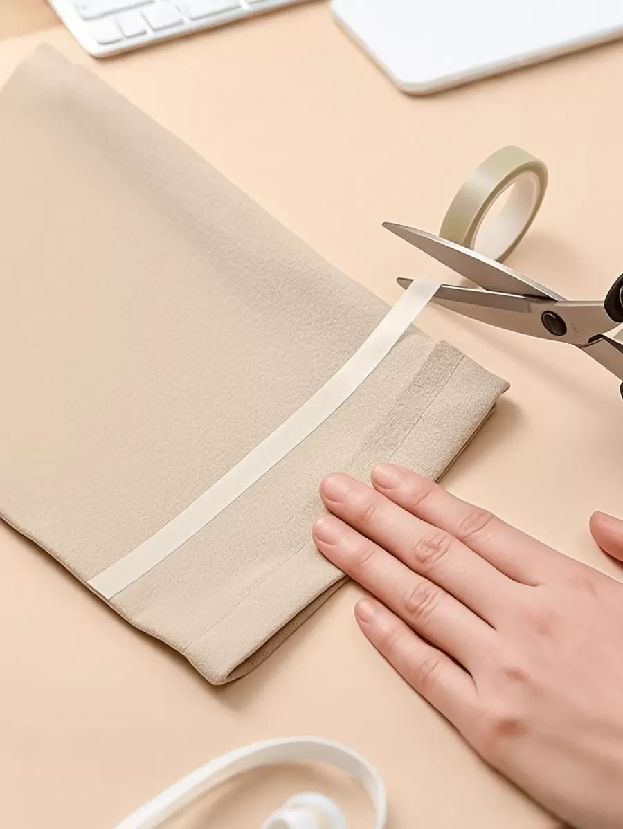 [Iron-Free Pants Hemming Adhesive Tape] Double-Sided Adhesive Hem Tape For Fabric, 5m Roll ...