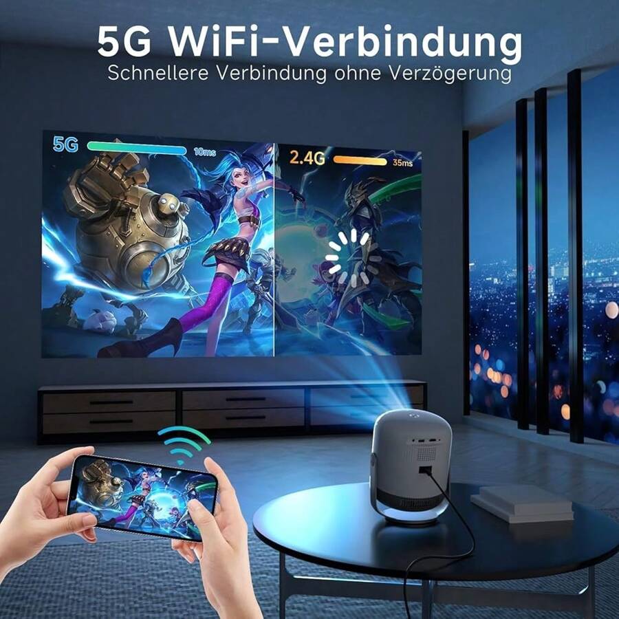 Nuevo proyector VISULAPEX, proyector giratorio de 360°, proyector WiFi ...