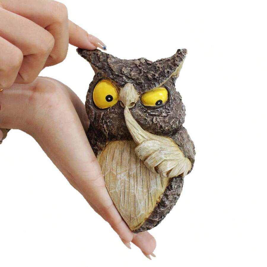 Owl Tree Hugger Whimsical Tree Sculpture Garden Statues Outdoor Tree ...